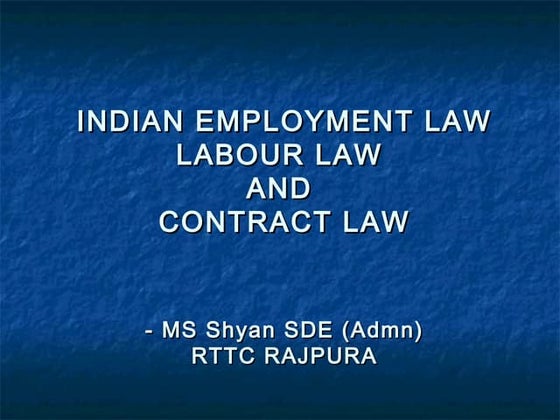 Indian legal protection to contract labour (oshwc code 2020) | PPT