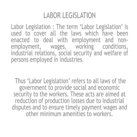 Labour legislation | PPTX