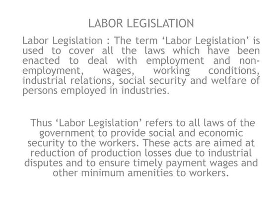 Introduction to Labour Laws | PPTX | Religion & Spirituality