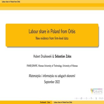 Labor share in Poland from Orbis data. | PPT