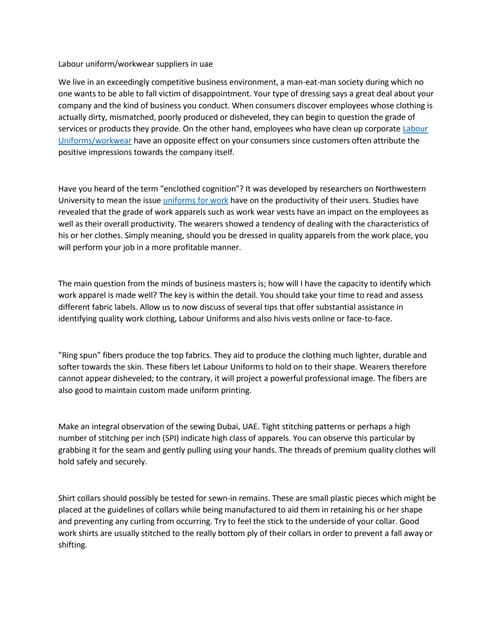 Important workwear tips | PPTX