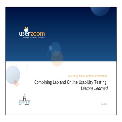 Case study: Lab + Online Usability Testing | PDF