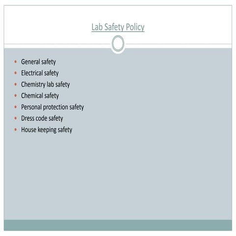 Lab policy | PPTX | First Aid | Injuries