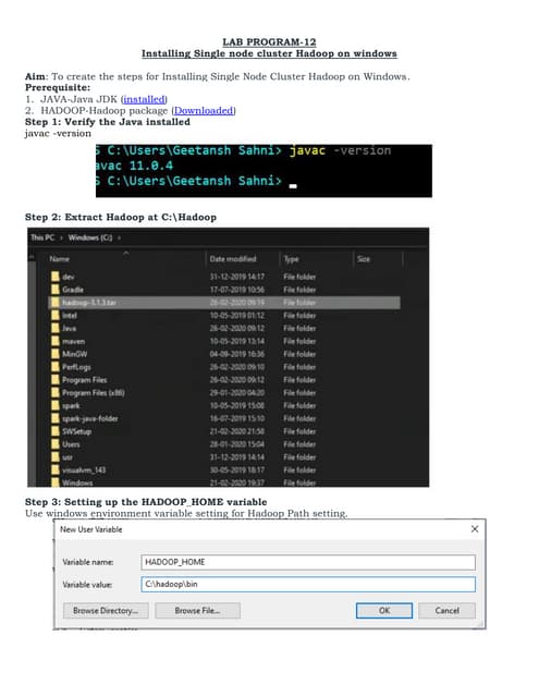 Word count program execution steps in hadoop | PDF | Programming Languages | Computing