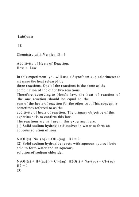 Determination of enthalpy of ionisation of acetic acid | DOCX