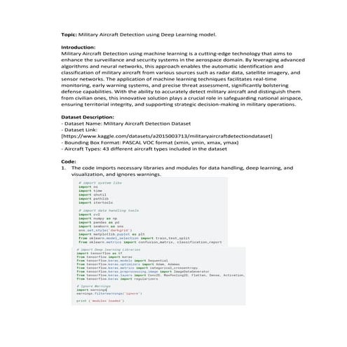 Military Aircraft Detection using Deep Learning model. | PDF