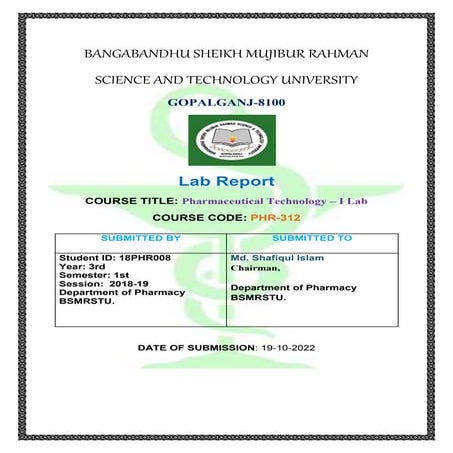 lab report coverage for Pharmacy students.docx