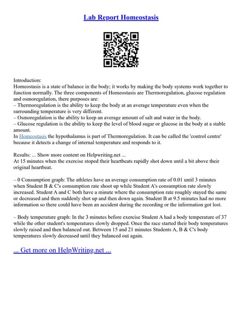 Homeostasis Experiment | PPT