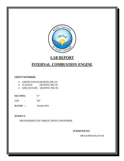 IC Engine Practical | DOCX