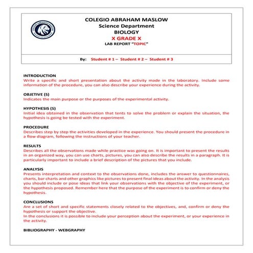 Lab report model | PDF