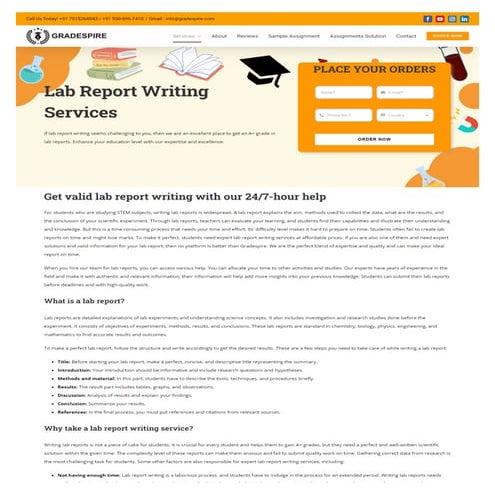 Expert Lab Report Writing Services for Students Worldwide | PDF
