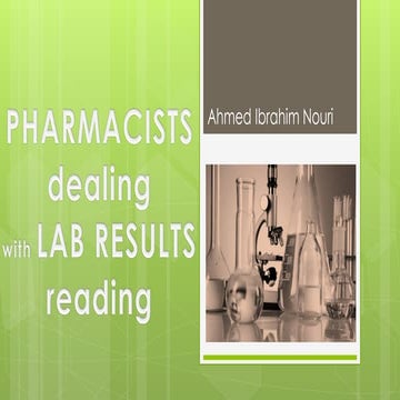 Lab Results Interpretation for Pharmacist A.Nouri | PDF