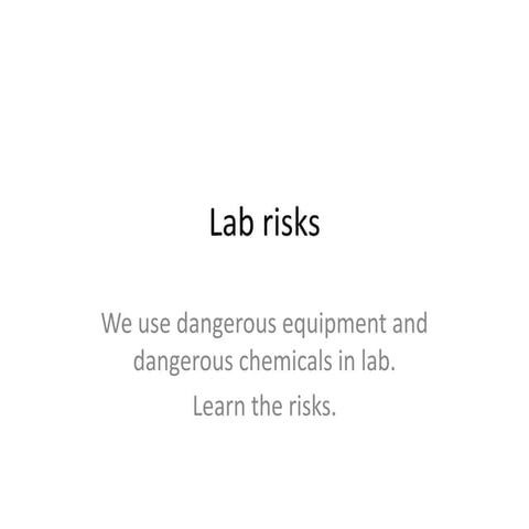 Lab risks | PPTX