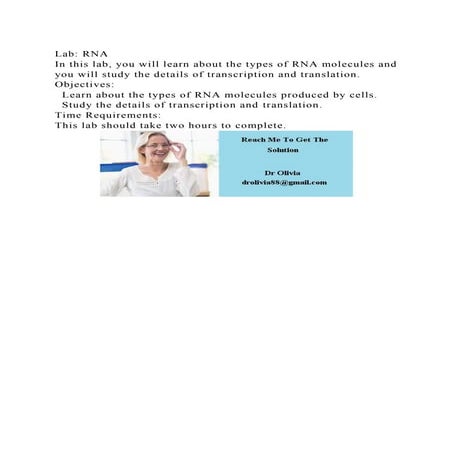 Lab RNAIn this lab, you will learn about the types of RNA molecul.docx