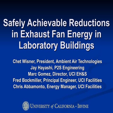 Exhaust Stack Discharge Velocity Reduction Study for Labs21 2009 | PPT