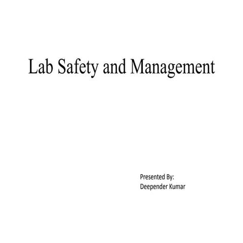 Lab safety and Management practices | PPTX | First Aid | Injuries