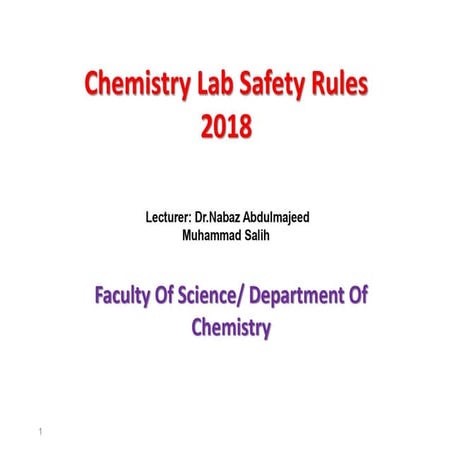 Chemistry Lab Safety Rules | PDF