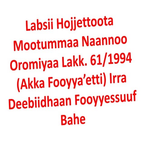 sagantaa Misooma fi Gurmaa'insa Gandoota | PPTX