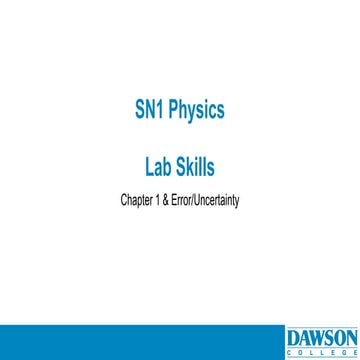 Lab Skills Slides Dawson College Fall 2025 | PDF