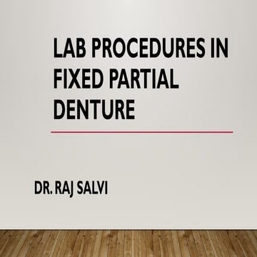 laboratory steps in fixed partial denture | PPTX