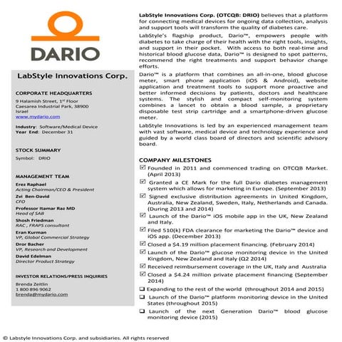Lab style corporate-fact-sheet-feb-2015 | PDF