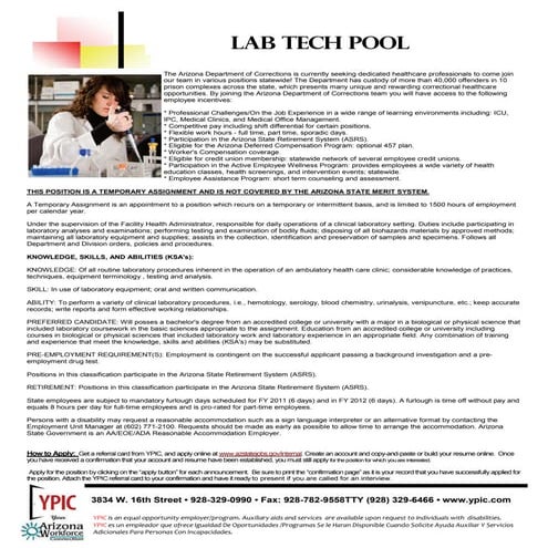 Lab tech pool | PDF
