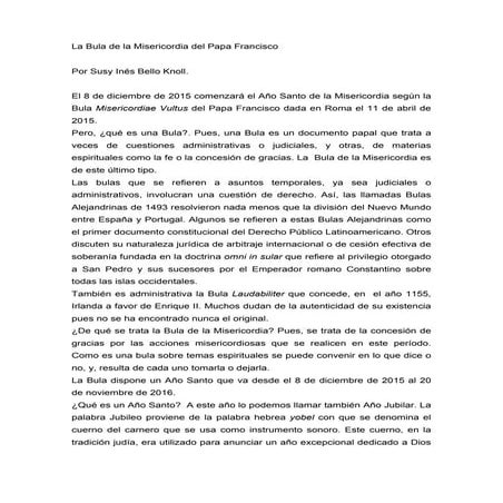 La bula de la misericordia del papa francisco | PDF
