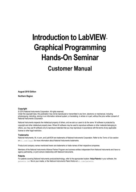 LabVIEW lecture handout by Prof. d k chaturvedi | PPT