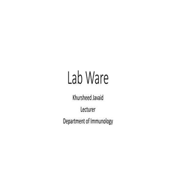 Lab Ware.pptx MLT lab training lab work ppt | PPTX