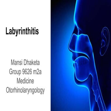 Labyrinthitis.pptx | Ear, Nose and Throat Conditions | Diseases and ...