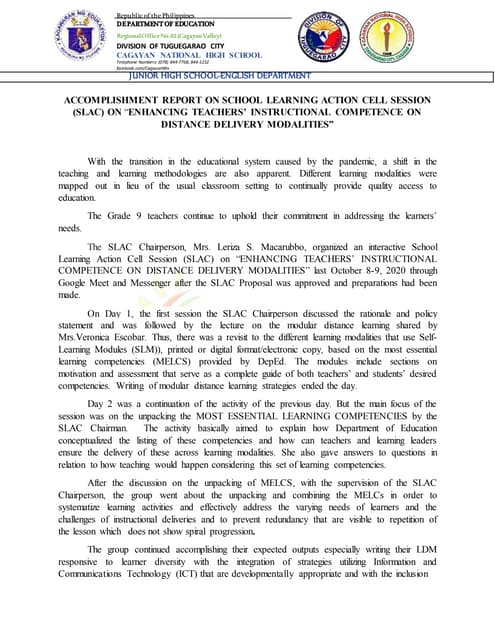 List of prioritized topics for school based leanrning action cell ...