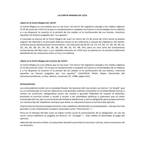 La carta magna | PDF