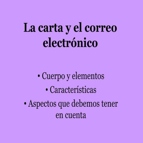 La carta y el correo electrónico | PPT