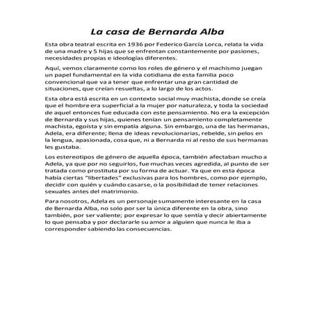La casa de bernarda alba | DOCX