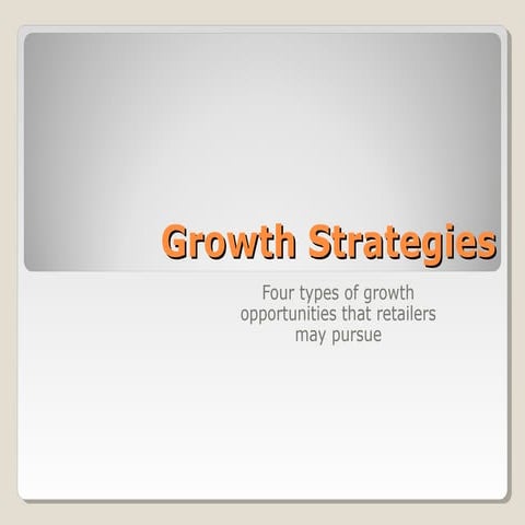 Growth Strategies | PPT