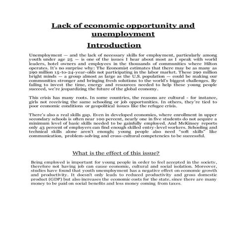 Lack of economic opportunity and unemployment | DOCX