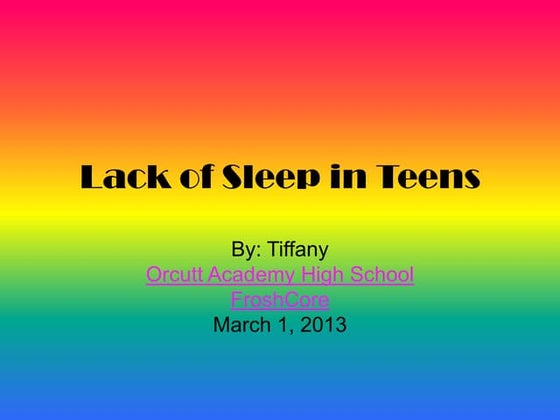 Sleep deprivation powerpoint | PPT