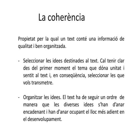 La coherència | PPTX