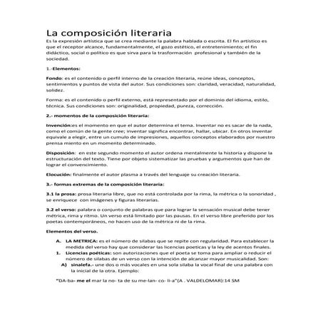 La composición literaria | DOCX