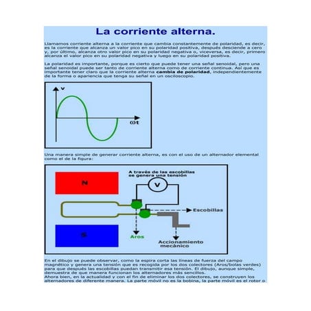 La corriente alterna | DOCX