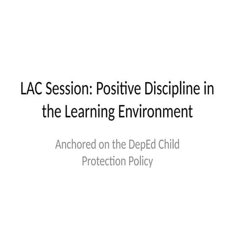 Positive Discipline Presentation of DEPED | PPTX