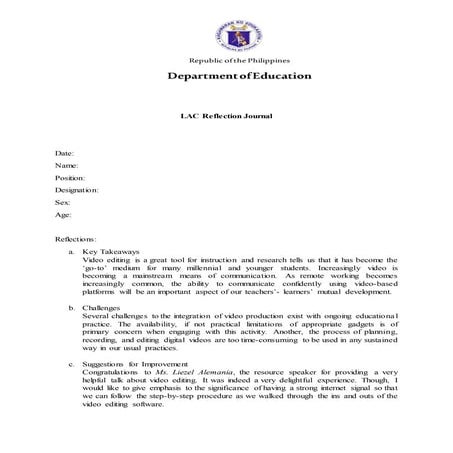 LAC Reflection Journal - Video Editing Tools and Applications template.docx