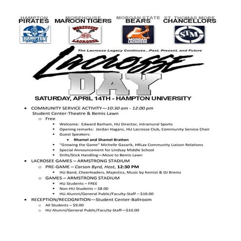 Lacrosse Day at Hampton University | PDF