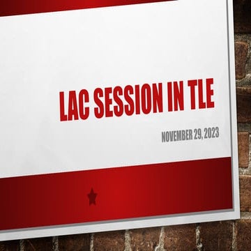 LEARNING ACTION CELL TOPIC FOR TLE DEPARTMENT | PPT