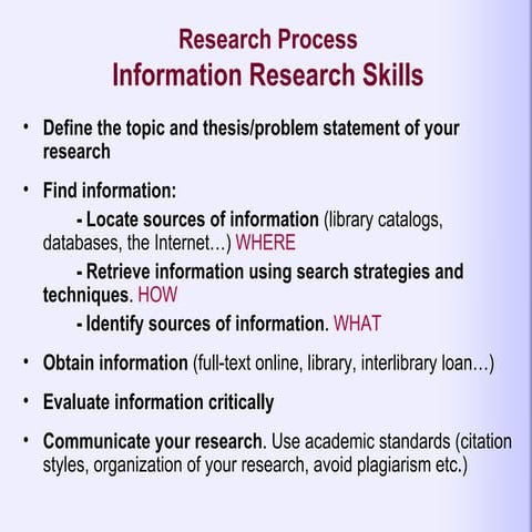 Information Research Skills | PPT
