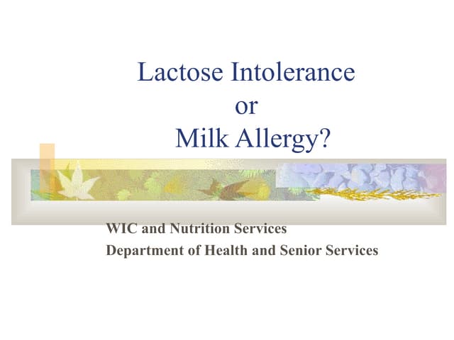Lactose intolerance. | PPTX
