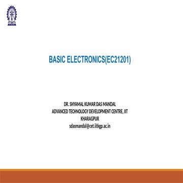 Basic Electronics (EC20201 course) presentation (IIT KGP) | PPTX