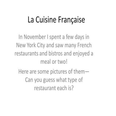La cuisine française | PPTX