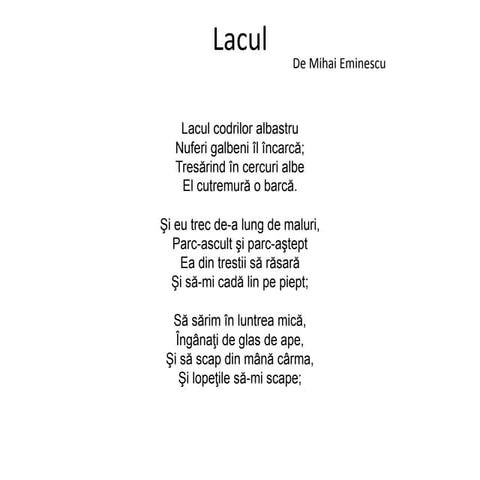 Lacul | PPTX