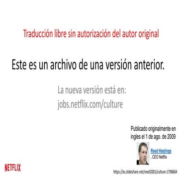 La cultura de NETFLIX Libertad y Responsabilidad / NETFLIX Culture ...
